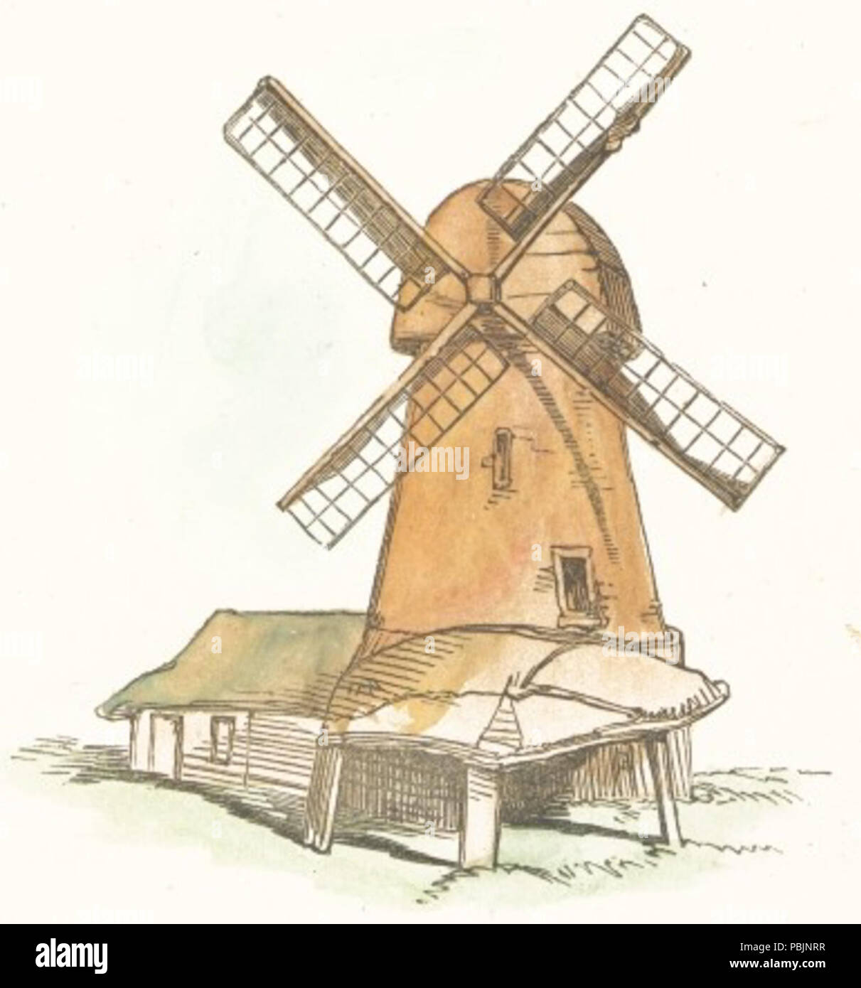 1861 Wind Mill Drawing Stock Photo - Alamy