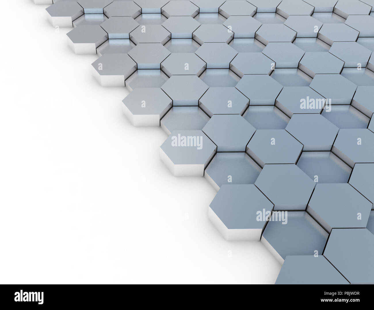 Metal hexagon pattern on white background Stock Photo - Alamy