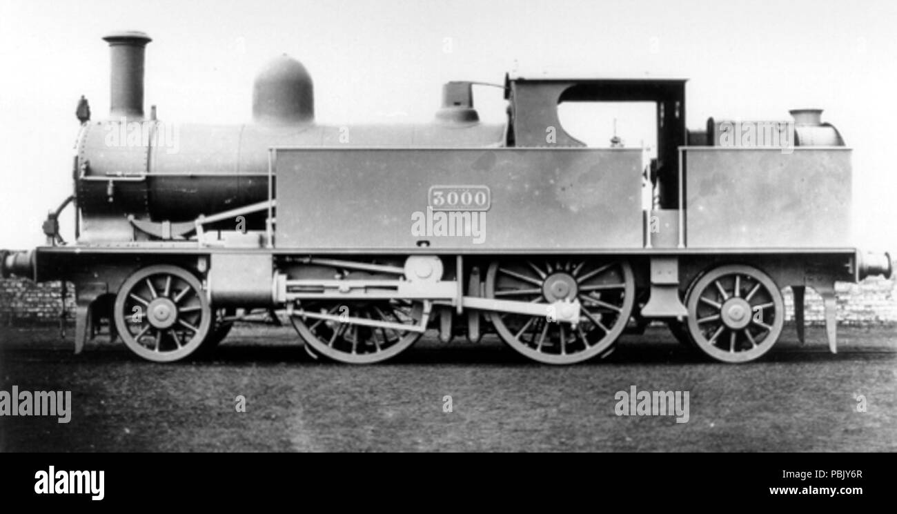 . English: Photograph of LNWR engine No. 3000 Third Comp. 2-2-2-2 Tank ...