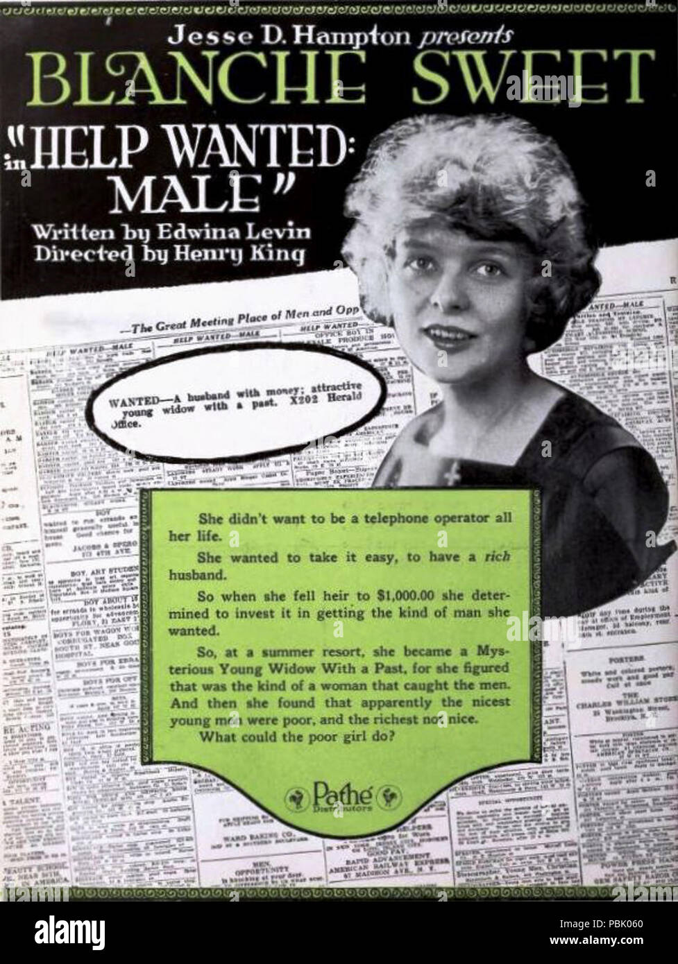 751 Help Wanted - Male (1920) - 3 Stock Photo - Alamy