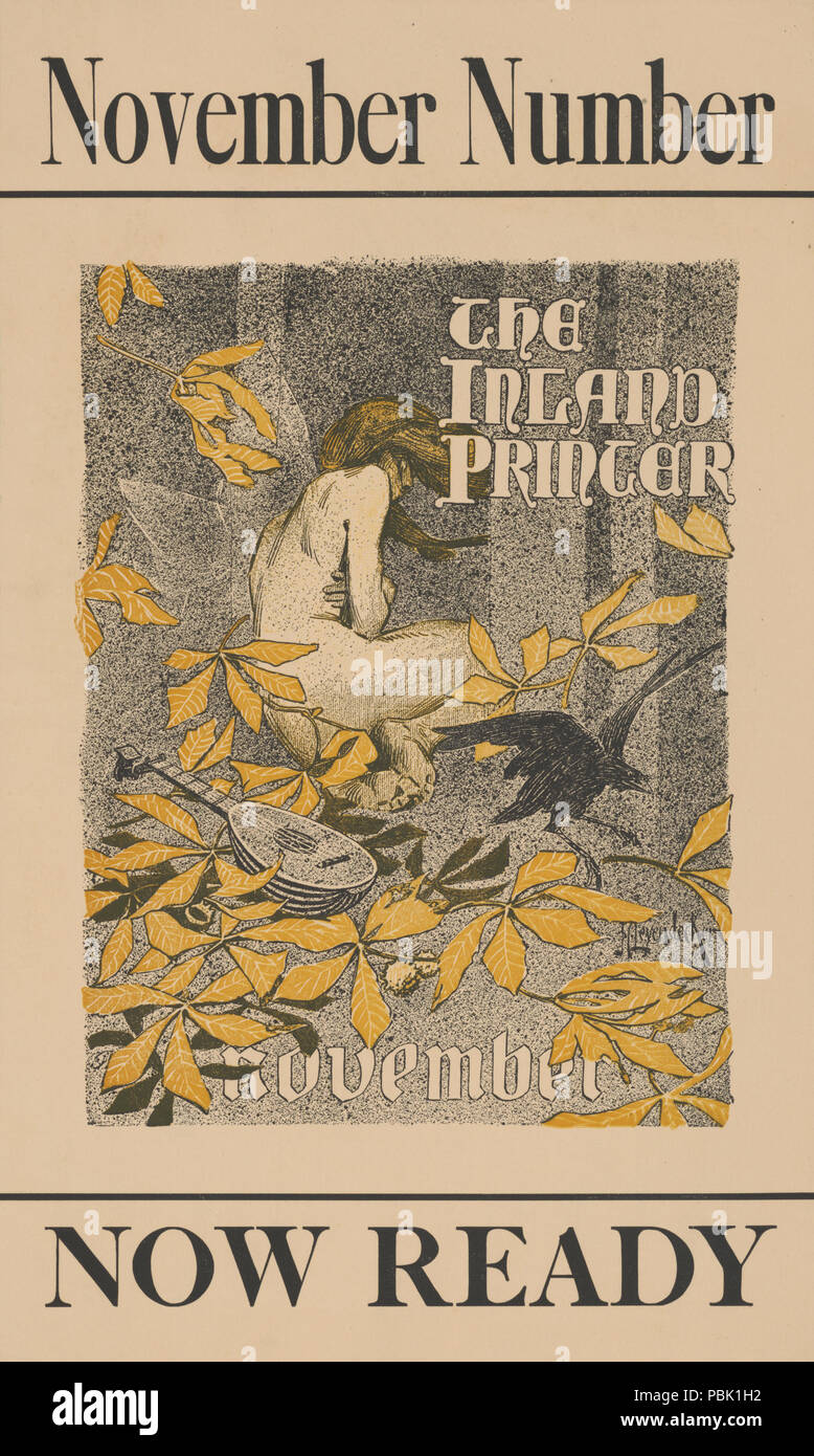 . English: Poster for a November issue of The Inland Printer magazine ...