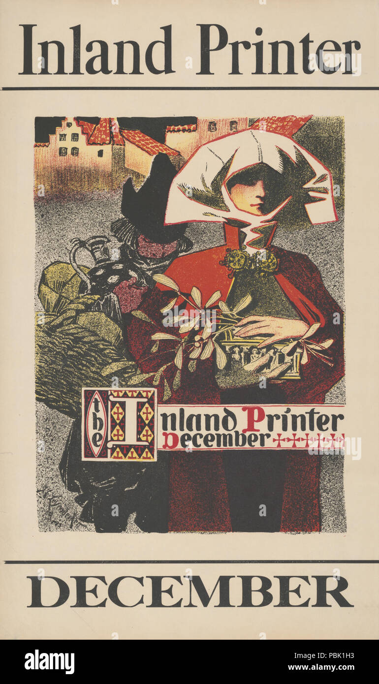 . English: Poster for a December issue of The Inland Printer magazine ...