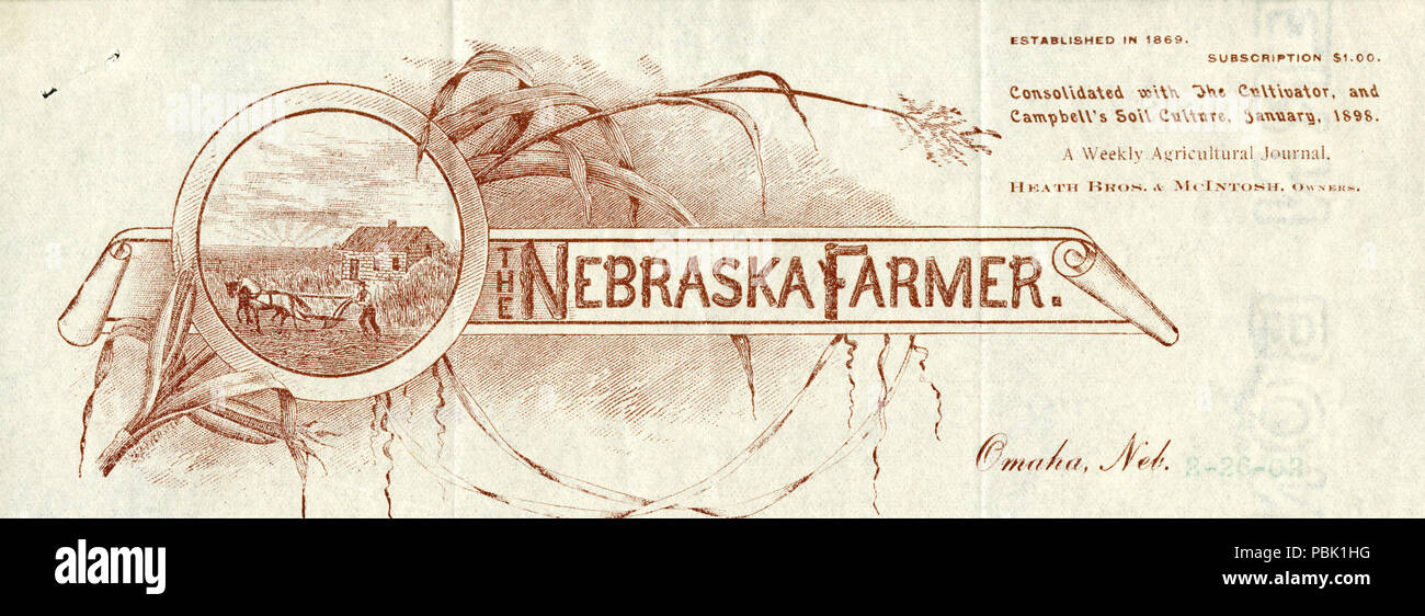 1086 Nebraskafarmer letterhead Stock Photo - Alamy