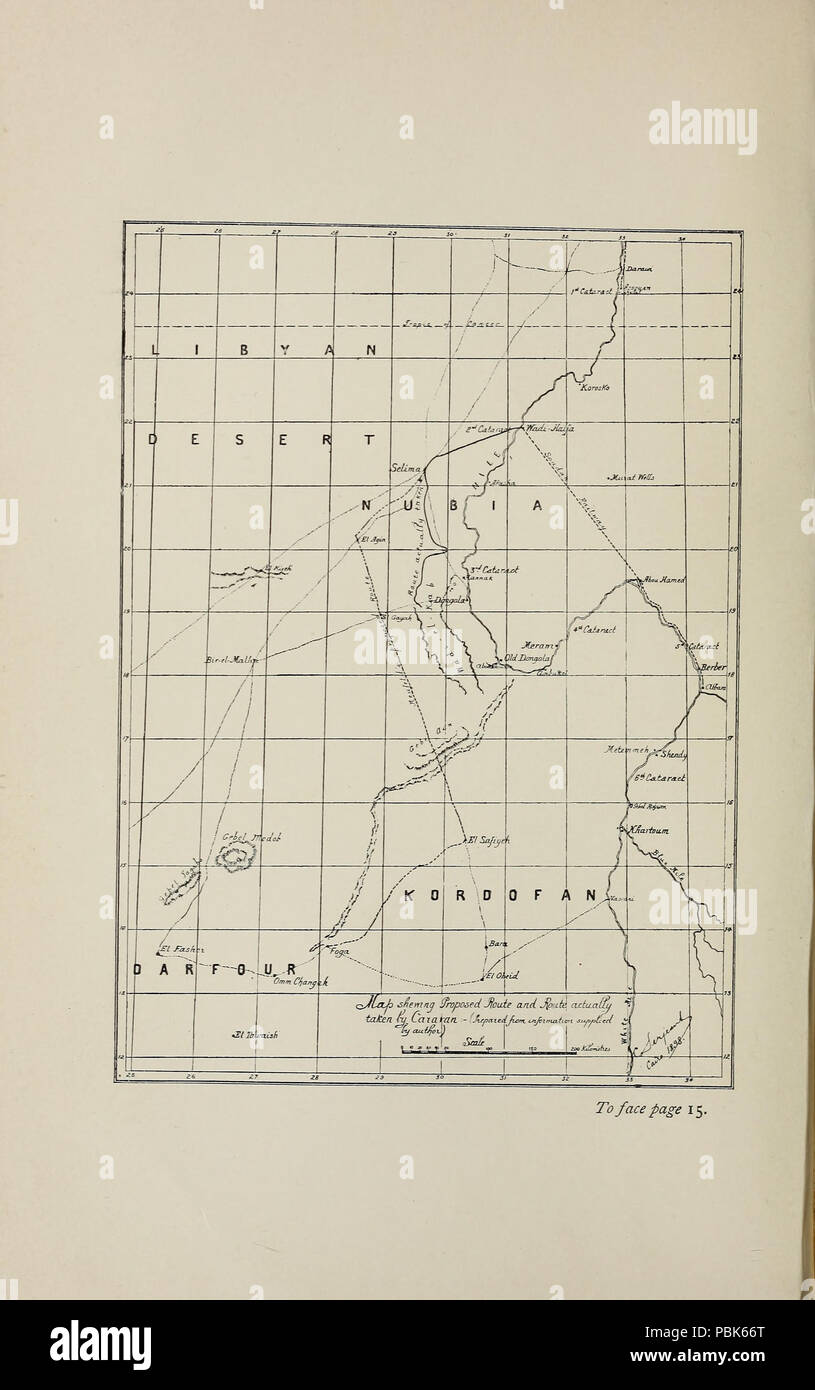994 Map showing proposed route and route actually taken by caravan ...