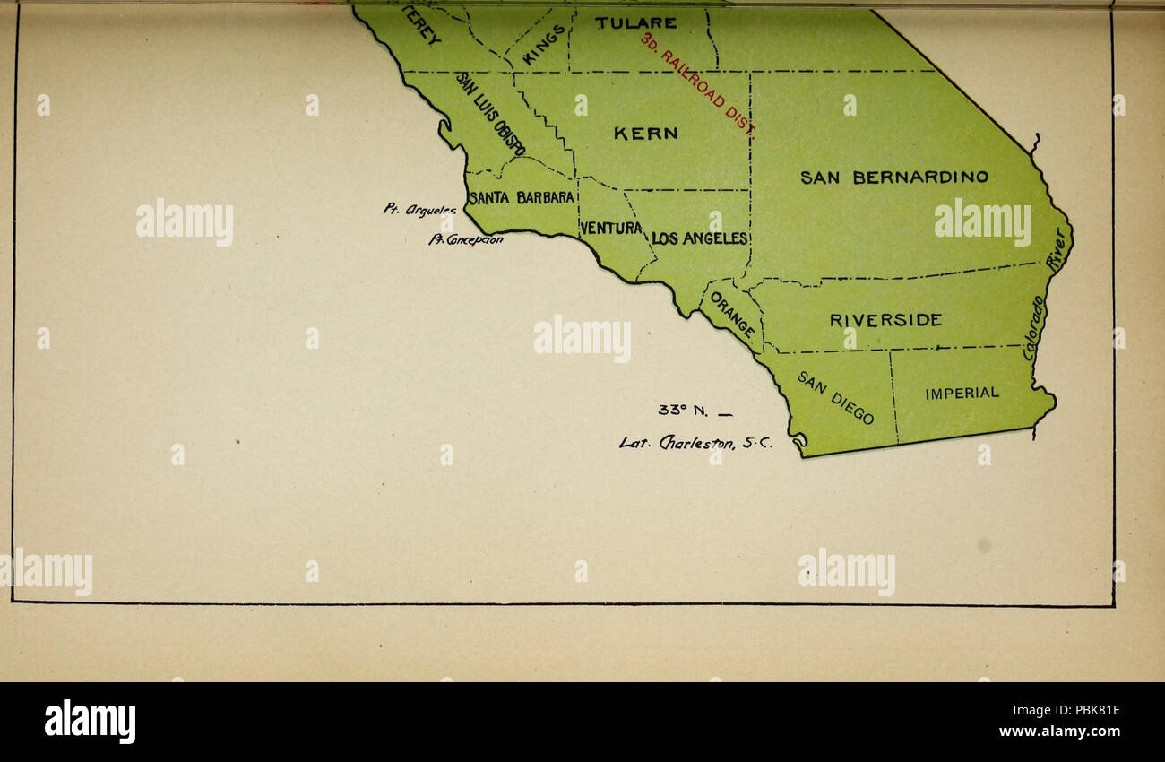 994 Map of Railroad Districts of California (1909) b Stock Photo - Alamy