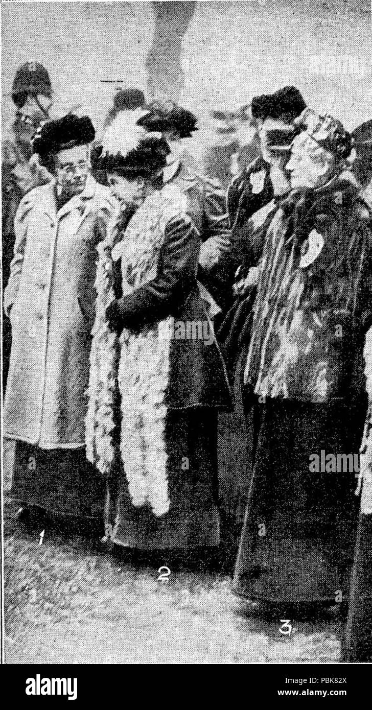 881 Lady Frances Balfour, Mrs Fawcett and Lady Strachey at the Mud ...