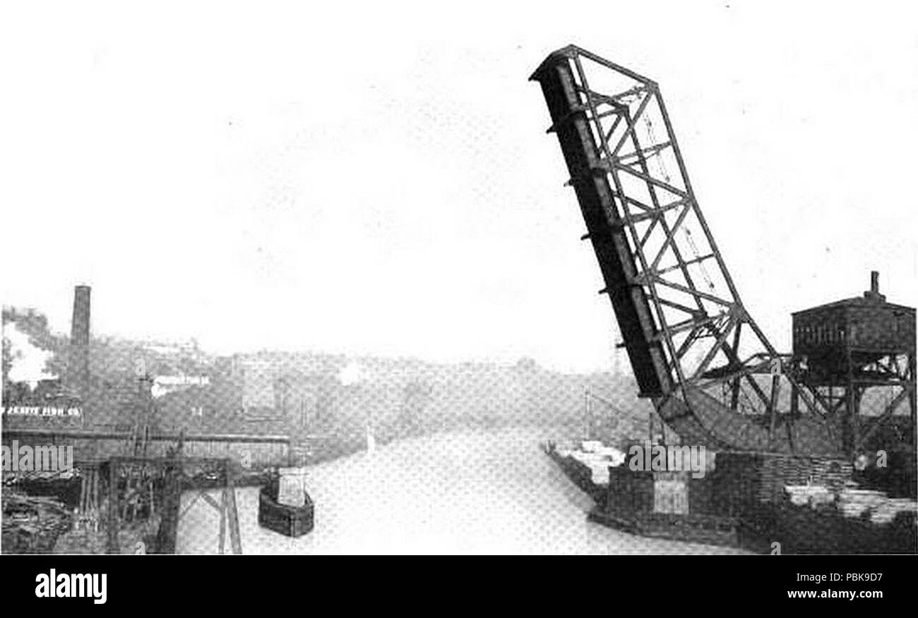 1139 Open CCC and St L Scherzer rolling lift bridge Stock Photo - Alamy