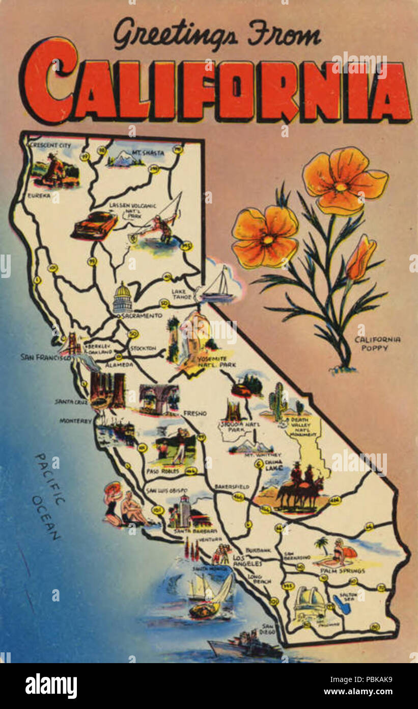 Greetings from california hi-res stock photography and images - Alamy