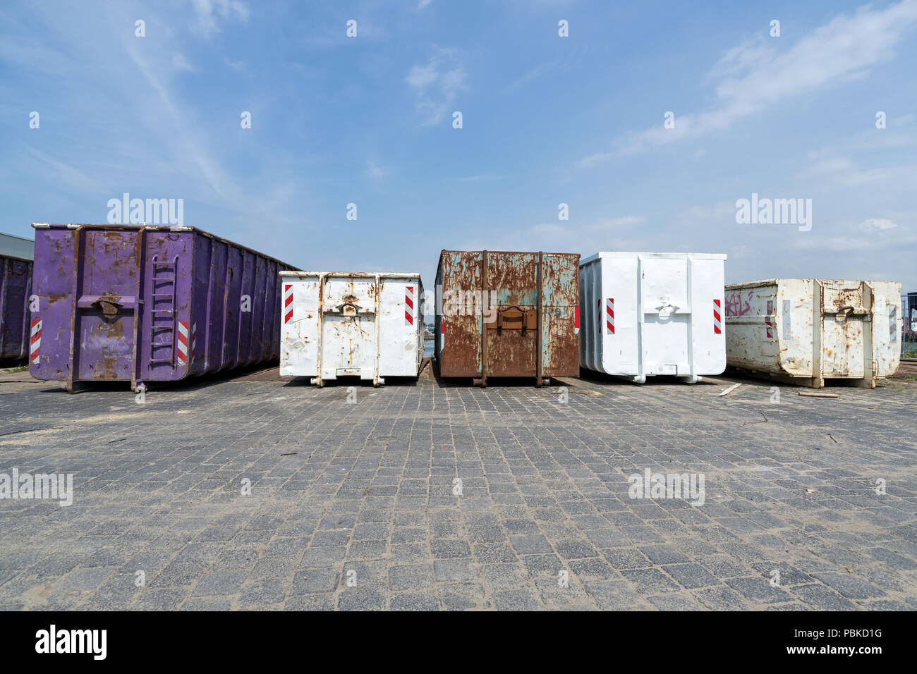 group of roll-off containers Stock Photo - Alamy