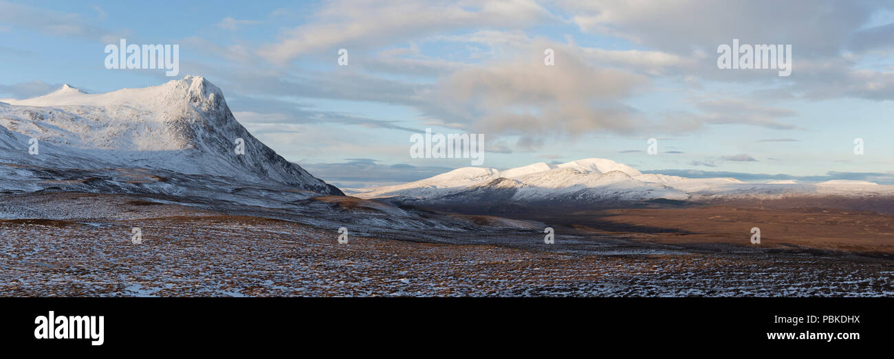 Sutherland panoramic winter landscape Stock Photo - Alamy