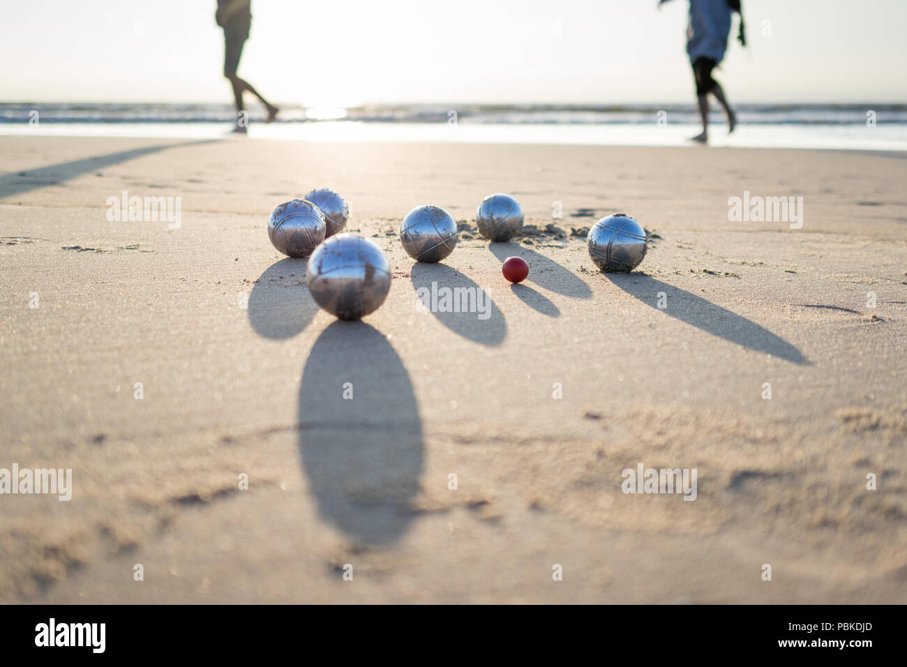 petanque balls on sandy beach Stock Photo - Alamy