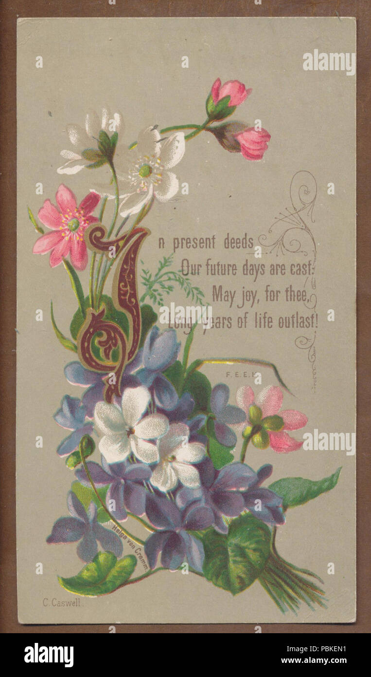 751 Helga von Cramm, flowers, with prayer by F.E.E.H Stock Photo - Alamy