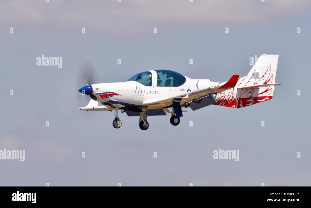 QinetiQ - Grob G-120TP (G-ETPD) landing at RAF Fairford to take part in ...