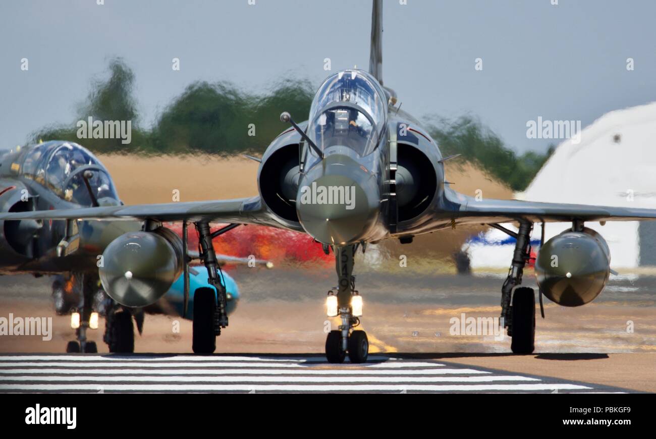 French Air Force Mirage 2000D “Couteau Delta” preparing to take off ...