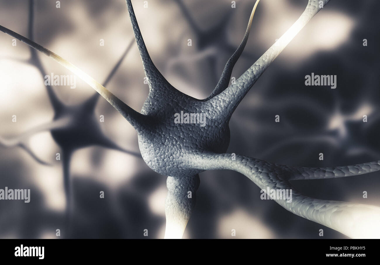 Human brain neurons, 3d render illustration Stock Photo - Alamy