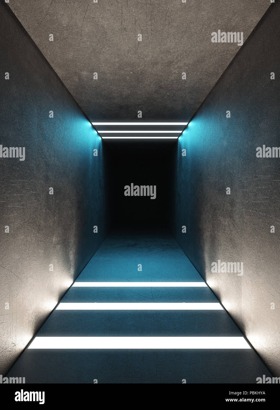 Tunnel with light, modern building, 3d render illustration Stock Photo ...