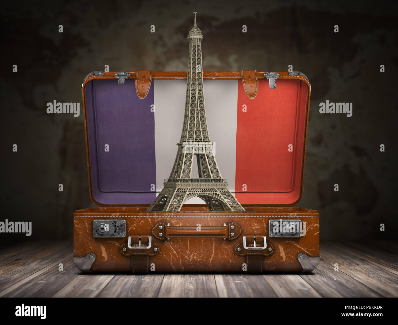 Trip to Paris. Travel or tourism to France concept. Eiffel tower and ...