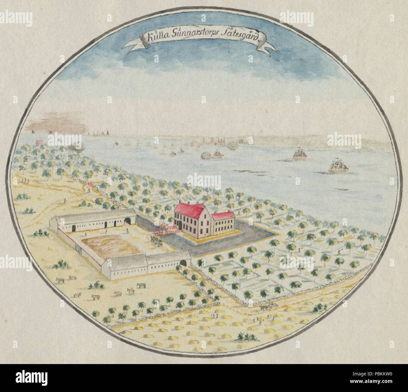 869 Kulla Gunnarstorp Castle circa 1780 Stock Photo - Alamy