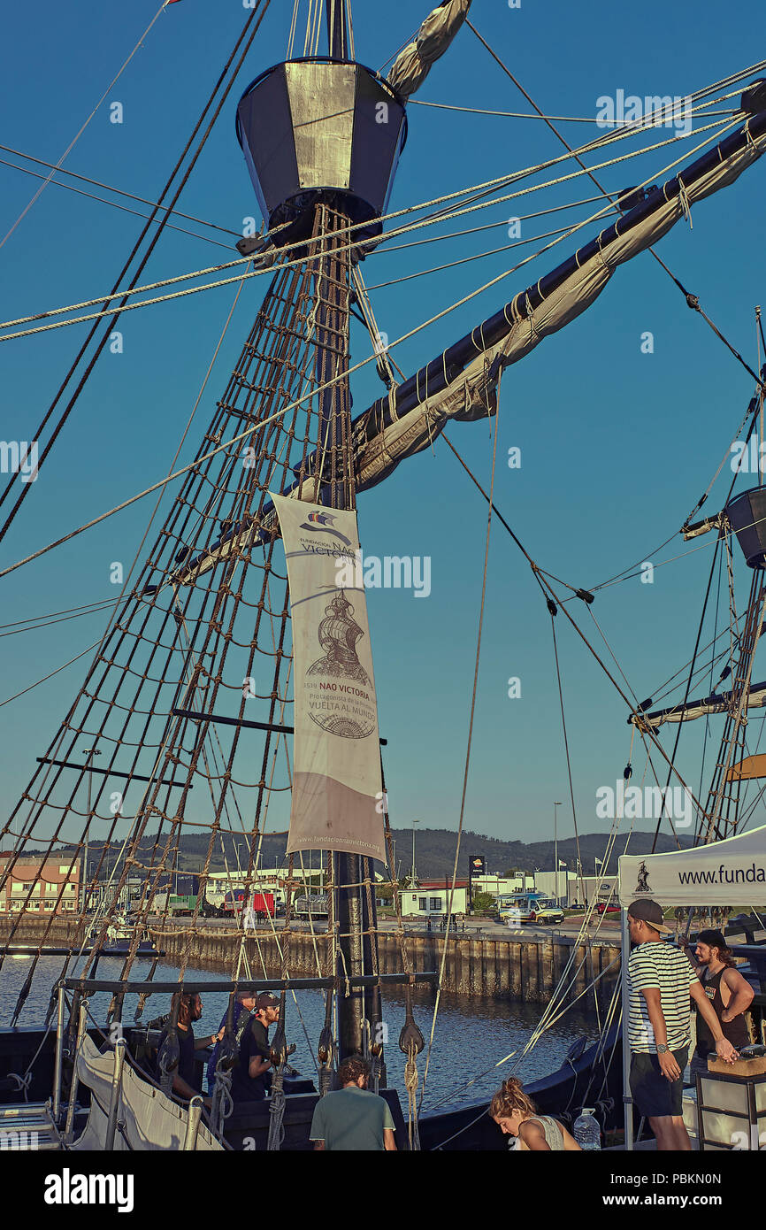 Replica of the nao Victoria, in the 16th century circumnavigated the ...