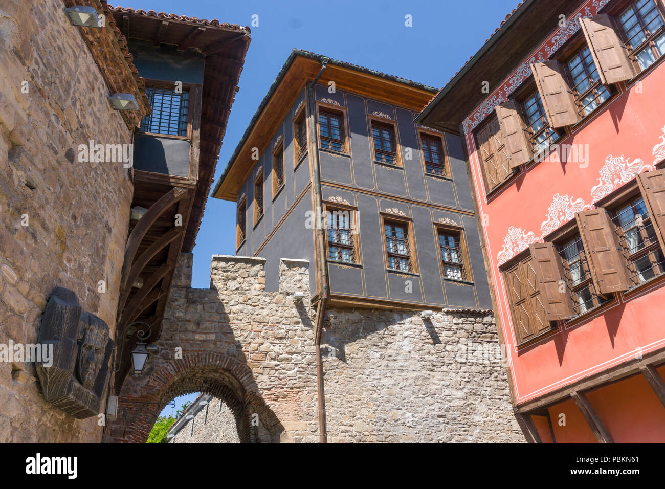 Historical buildings in old town of Plovdiv, Bulgaria Stock Photo - Alamy