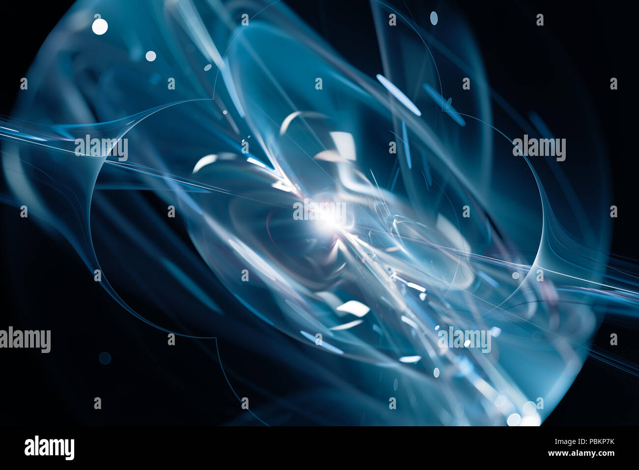 Blue glowing quantum explosion , computer generated abstract background, 3D rendering Stock ...