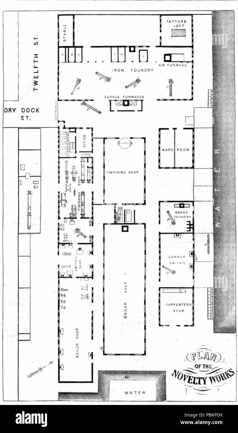 889 Layout of the Novelty Works Stock Photo - Alamy