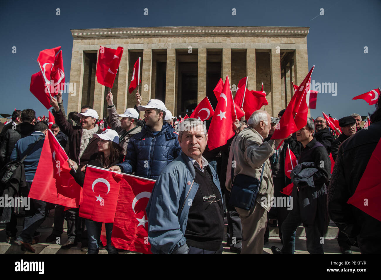 ANKARA, TURKEY - MARCH 15, 2014: Members of Turkish Retired NCO'S ...