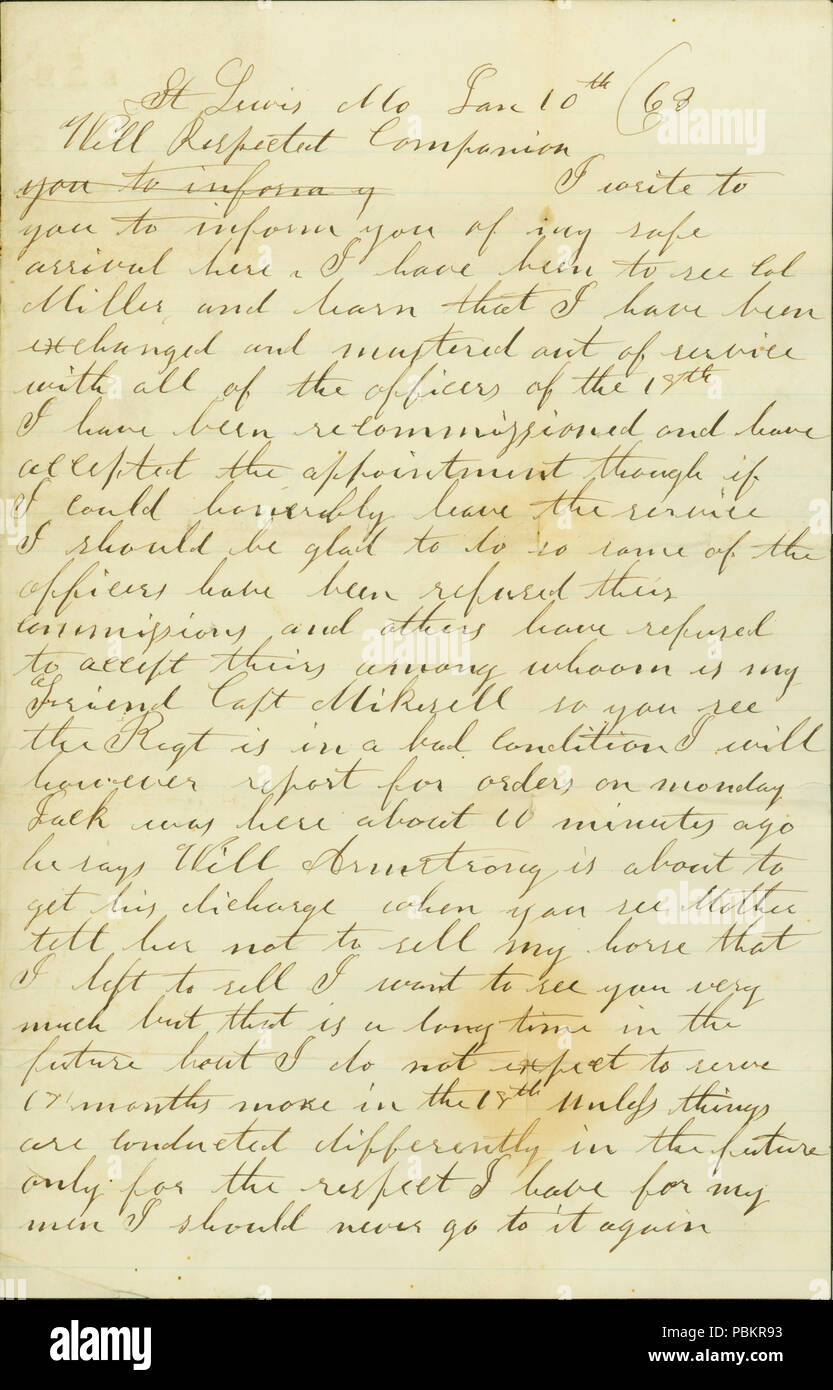 901 Letter from George W. Wyckoff, St. Louis, to (Josephine ), January ...