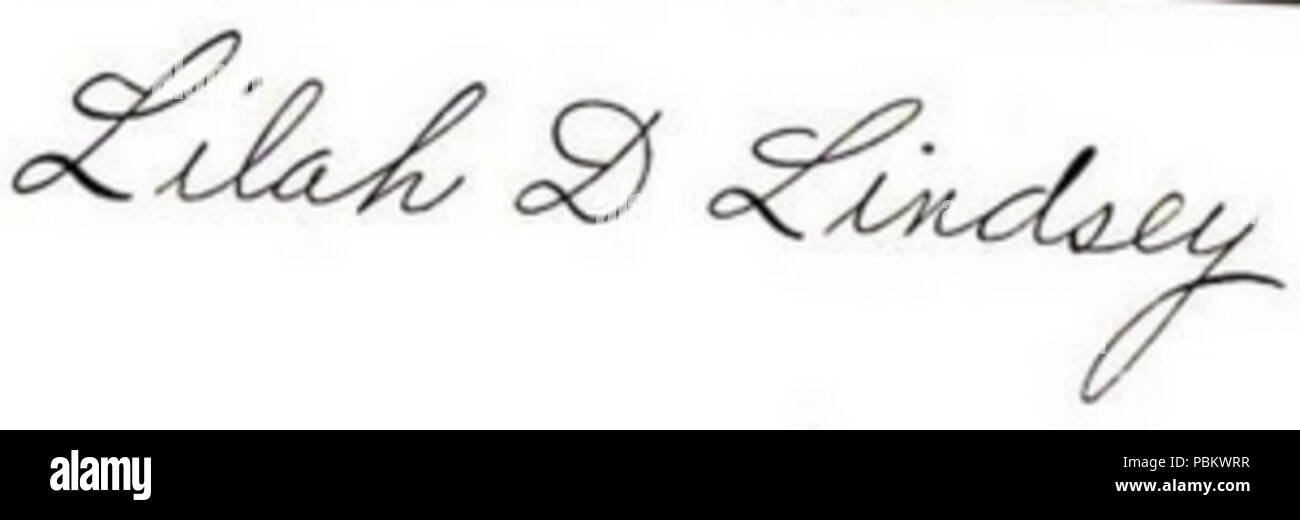 921 Lilah Denton Lindsey signature Stock Photo - Alamy