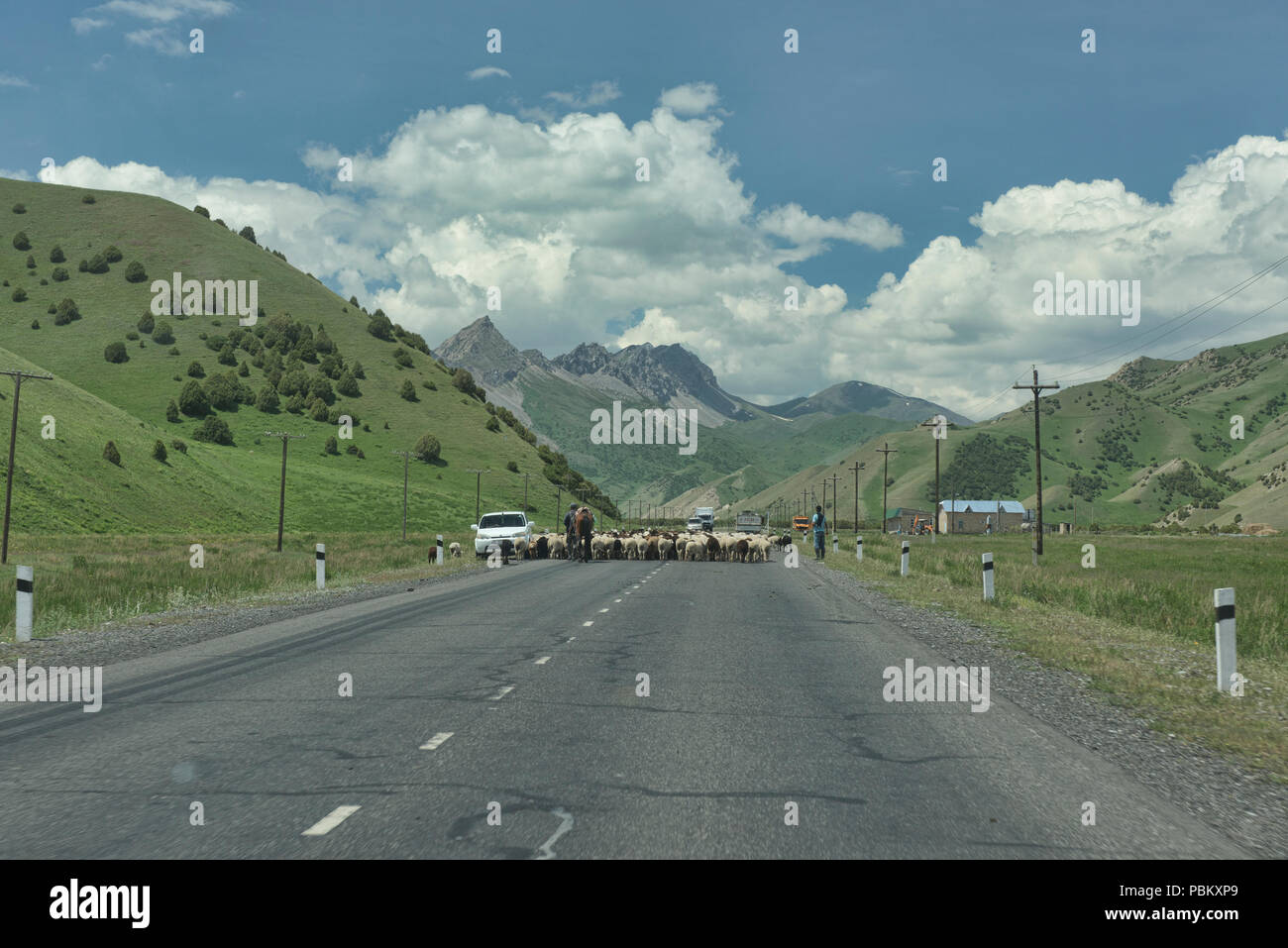 Scenery enroute to the Pamir Highway, Sary Tash, Kyrgyzstan Stock Photo ...