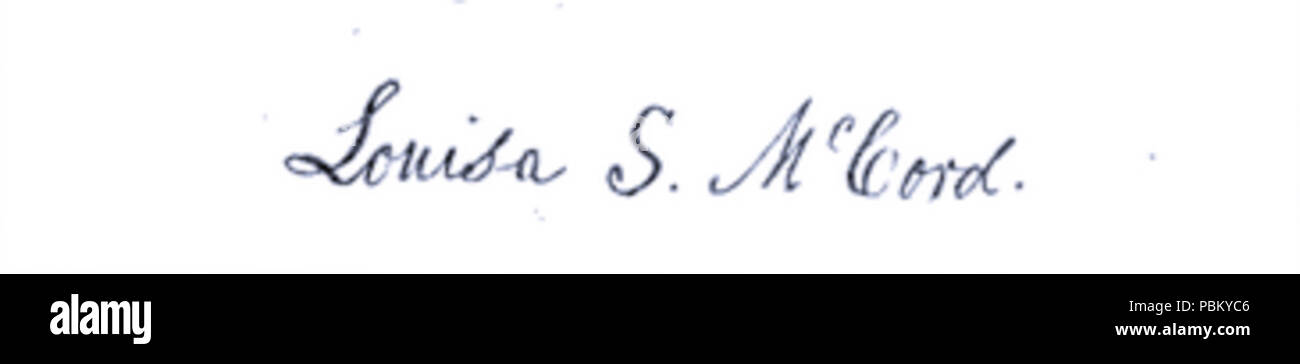 939 Louisa S. McCord signature Stock Photo - Alamy