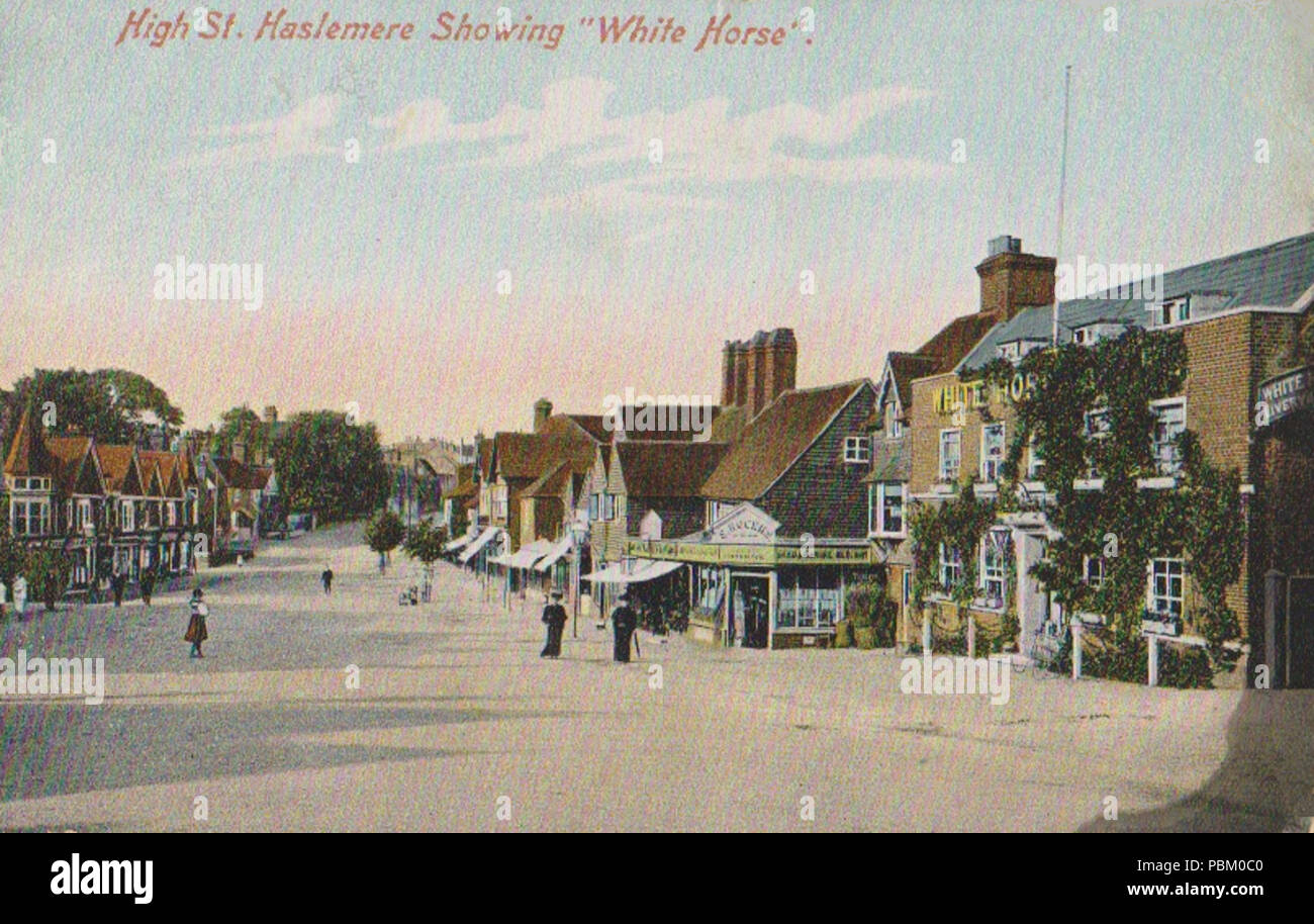 758 High St. Haslemere Showing White Horse Stock Photo - Alamy