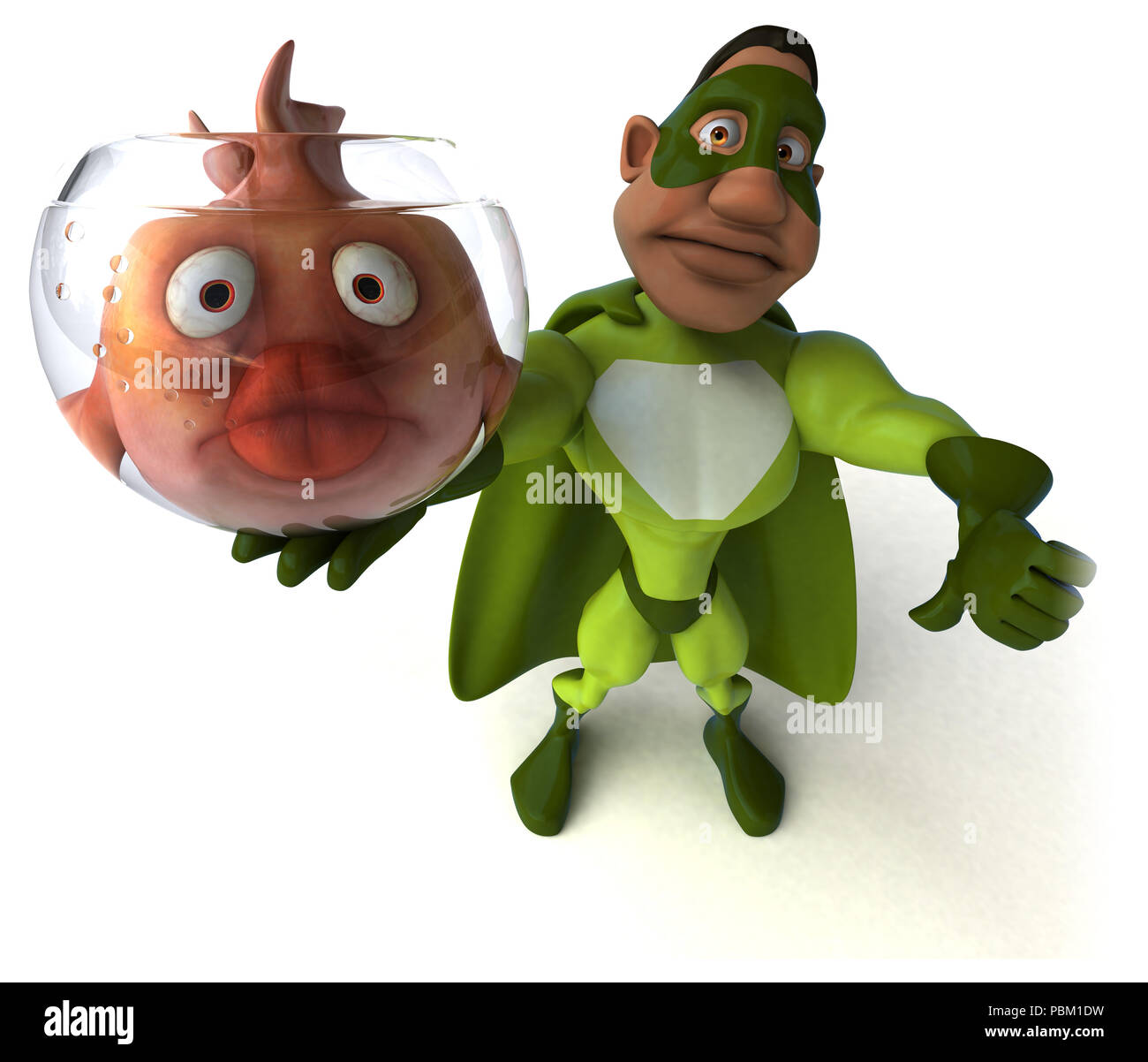 Fun superhero - 3D Illustration Stock Photo - Alamy