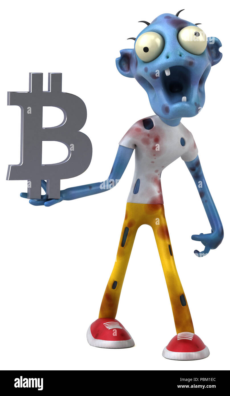 Zombie and bitcoin - 3D Illustration Stock Photo - Alamy