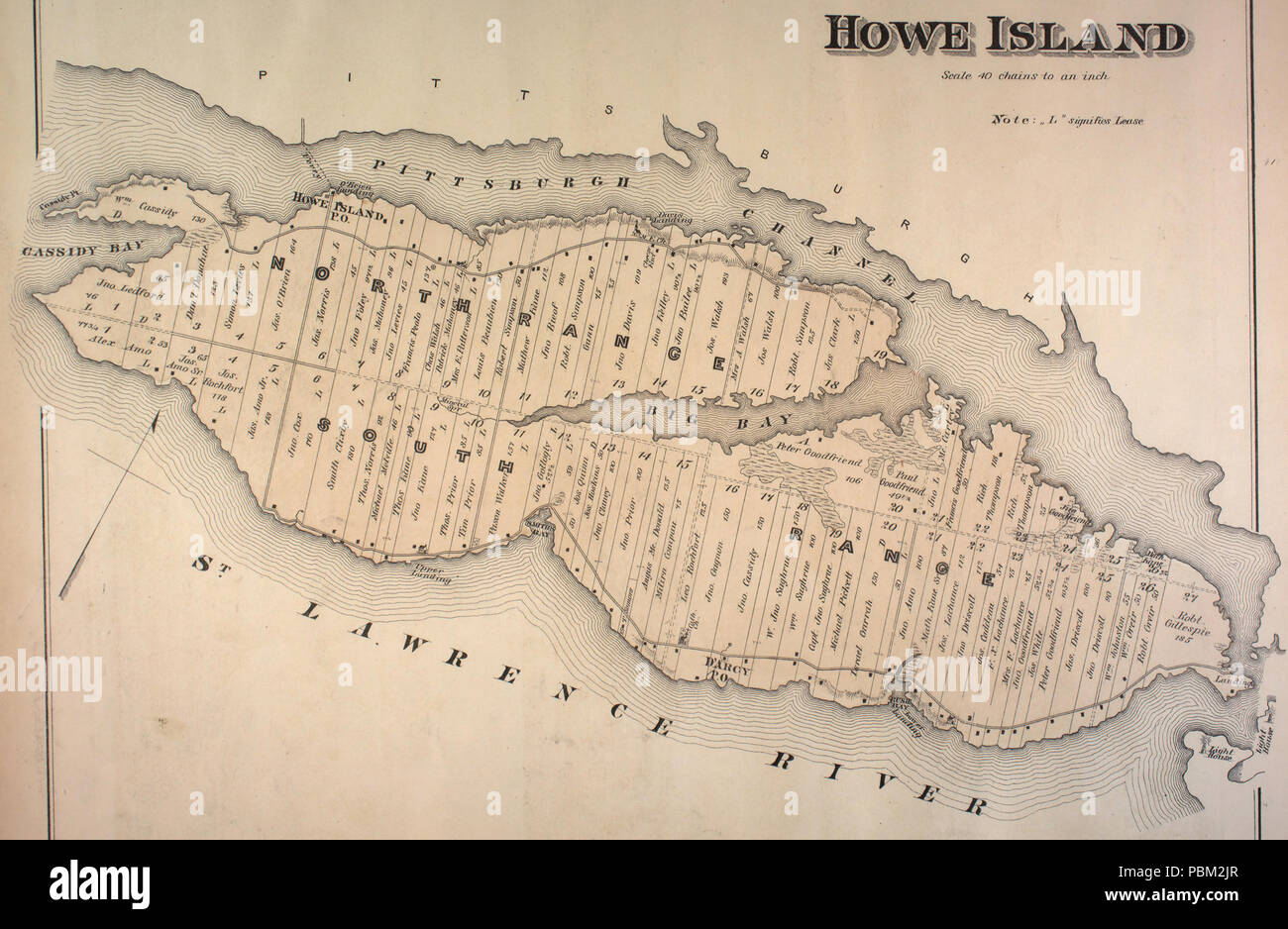 774 Howe Island 1878 map Stock Photo - Alamy
