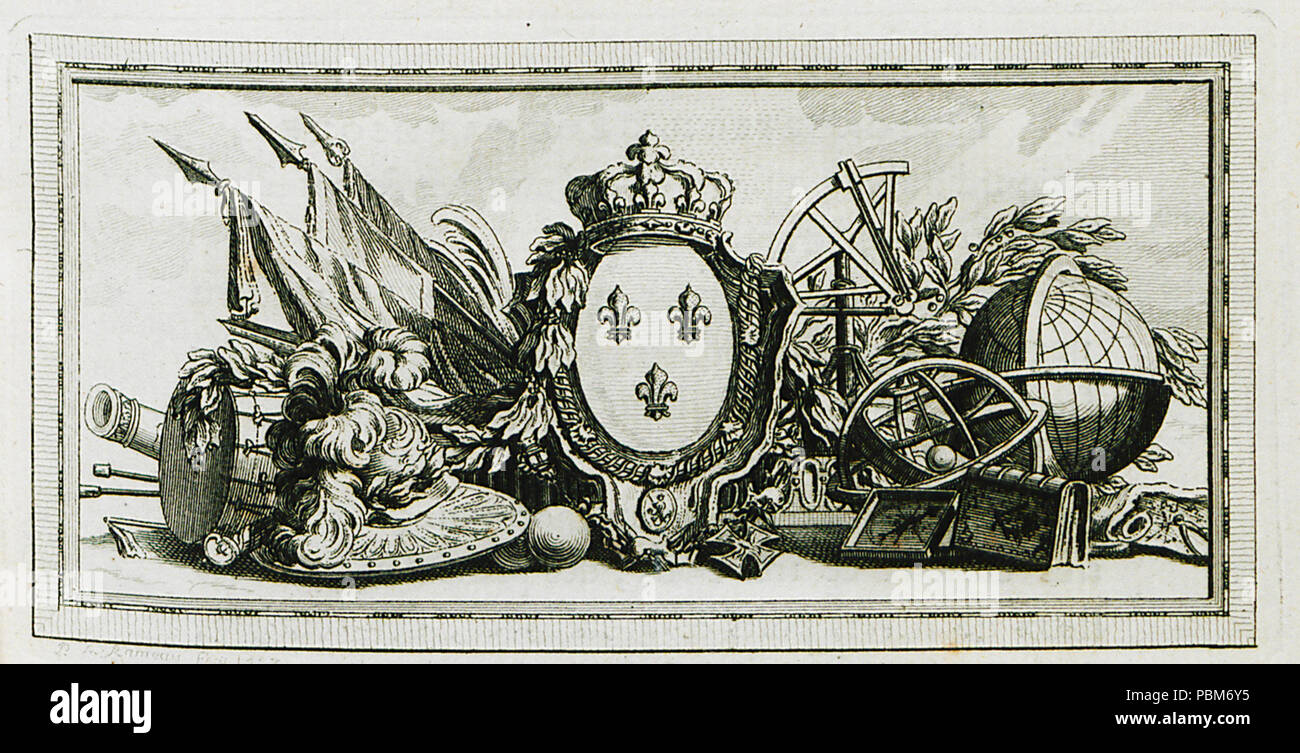 804 Insignia, astrolabe, weapons, a world sphere and a coat of arms ...