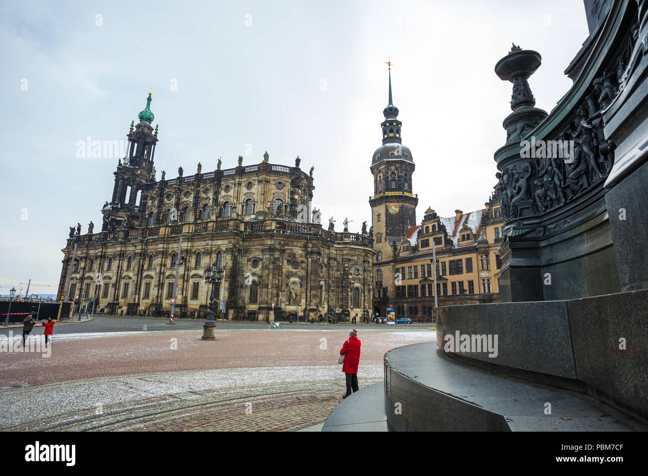 Monument to King John of Saxony, Catholic Church and Dresden Castle ...