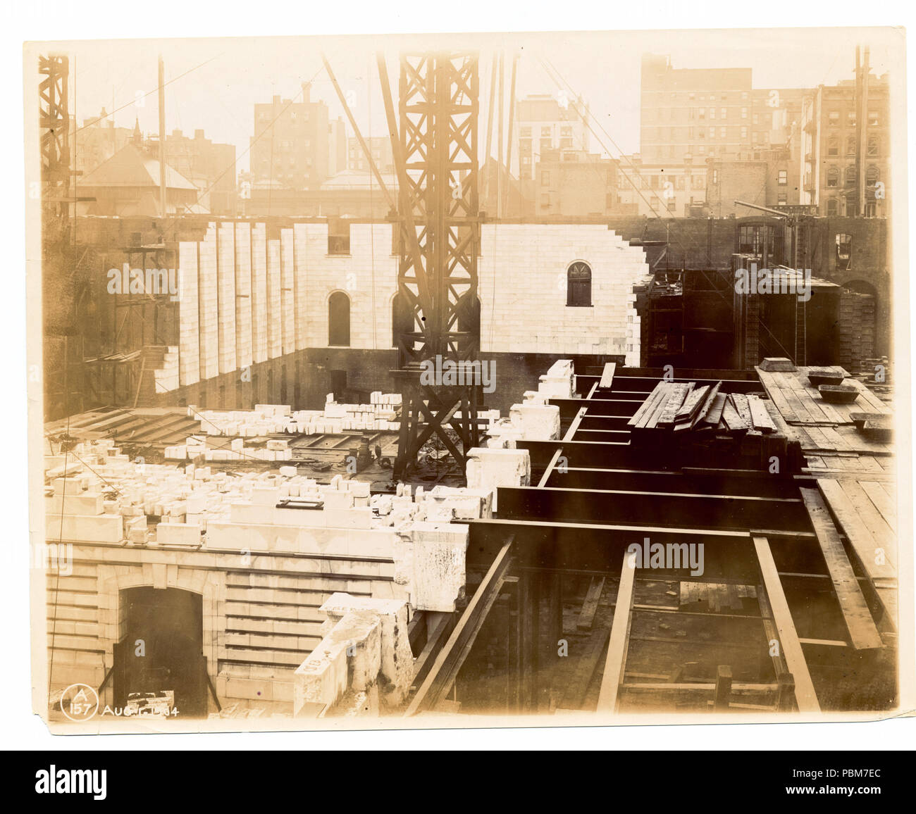 808 Interior work - structural frame and construction of marble walls ...