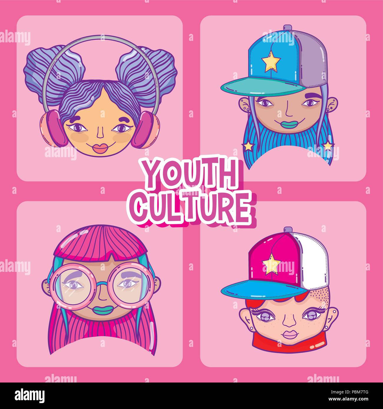 Set of youth culture cartoons Stock Vector Image & Art - Alamy