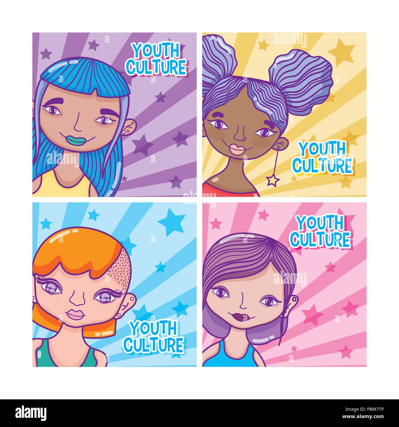 Set of youth culture cartoons Stock Vector Image & Art - Alamy