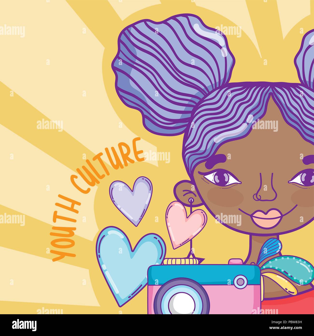 Young woman afro avatar hi-res stock photography and images - Alamy