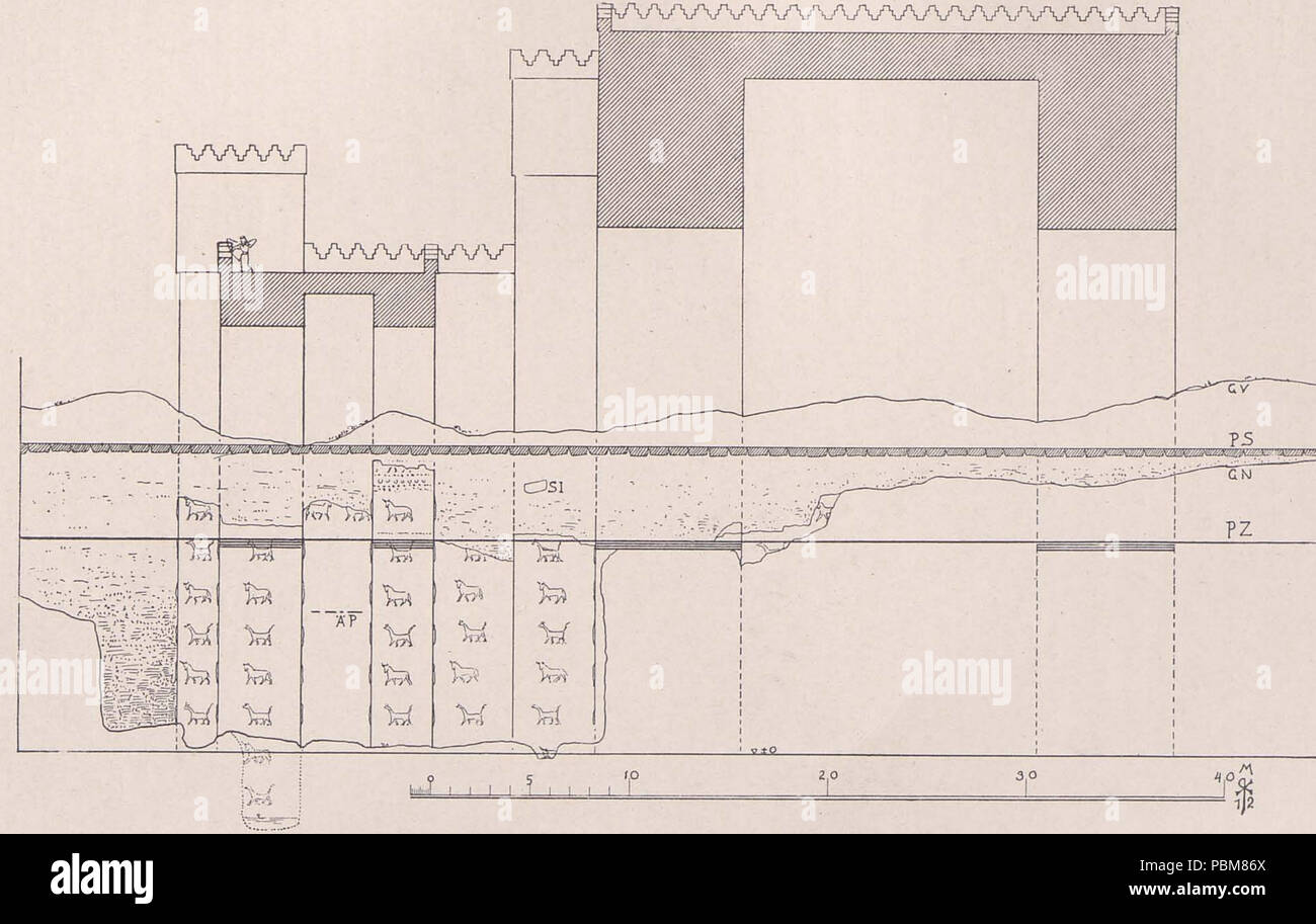 813 Ishtar gate schematic Stock Photo - Alamy