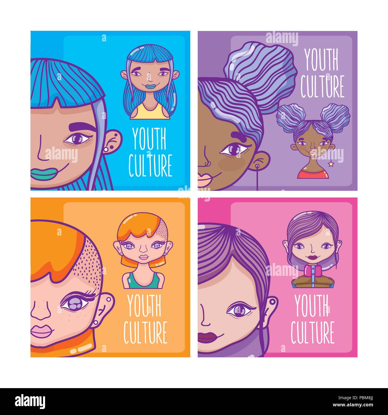 Set of youth culture cartoons Stock Vector Image & Art - Alamy