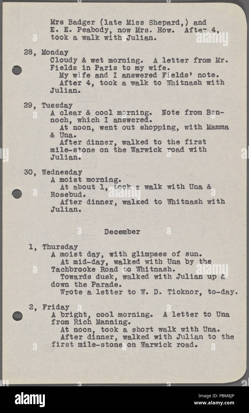 816 Italian Diary, 1859. Typed transcription of the Hawthorne Diary of ...