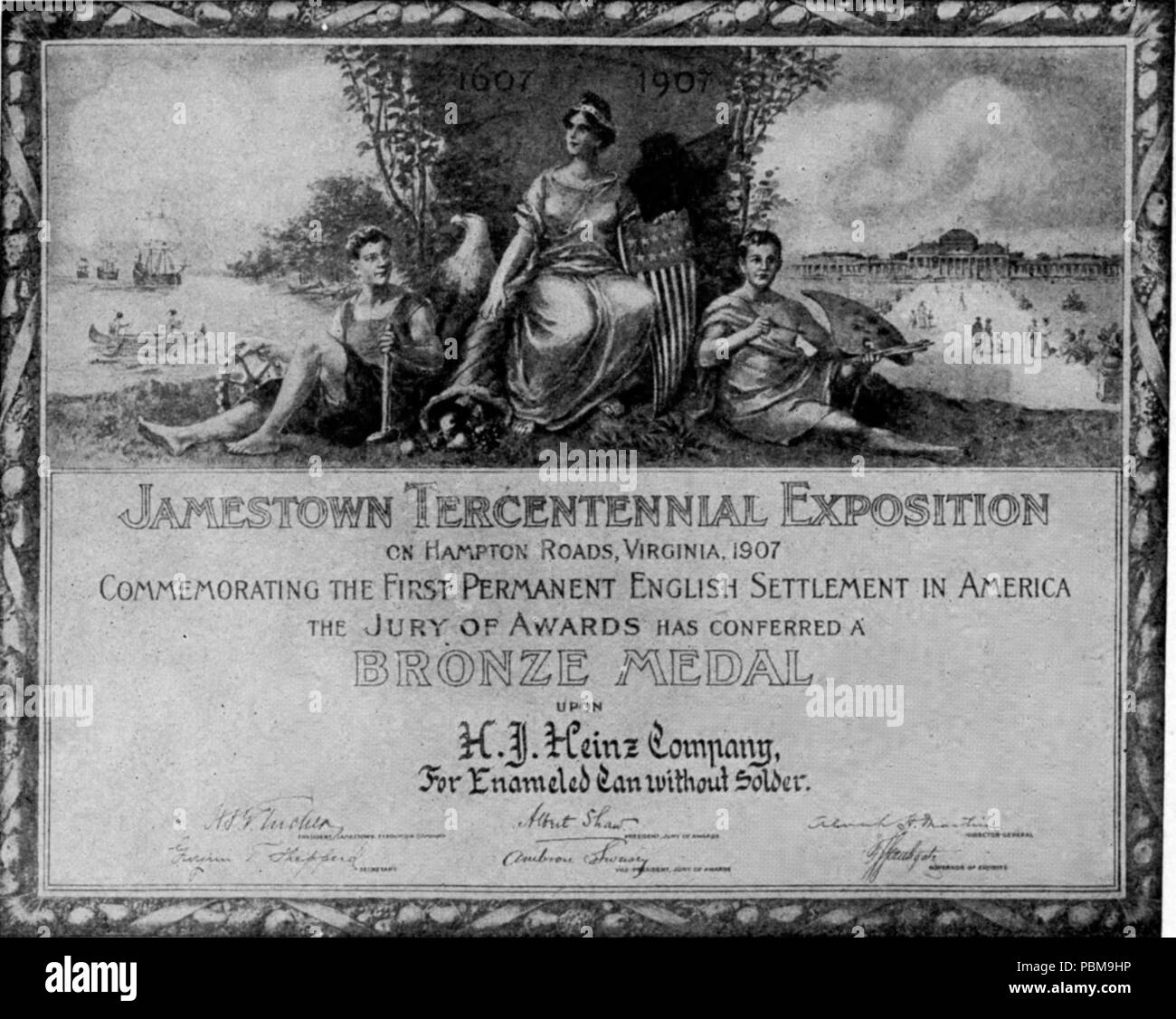 825 Jamestown Exposition Bronze Medal for Heinz Stock Photo - Alamy
