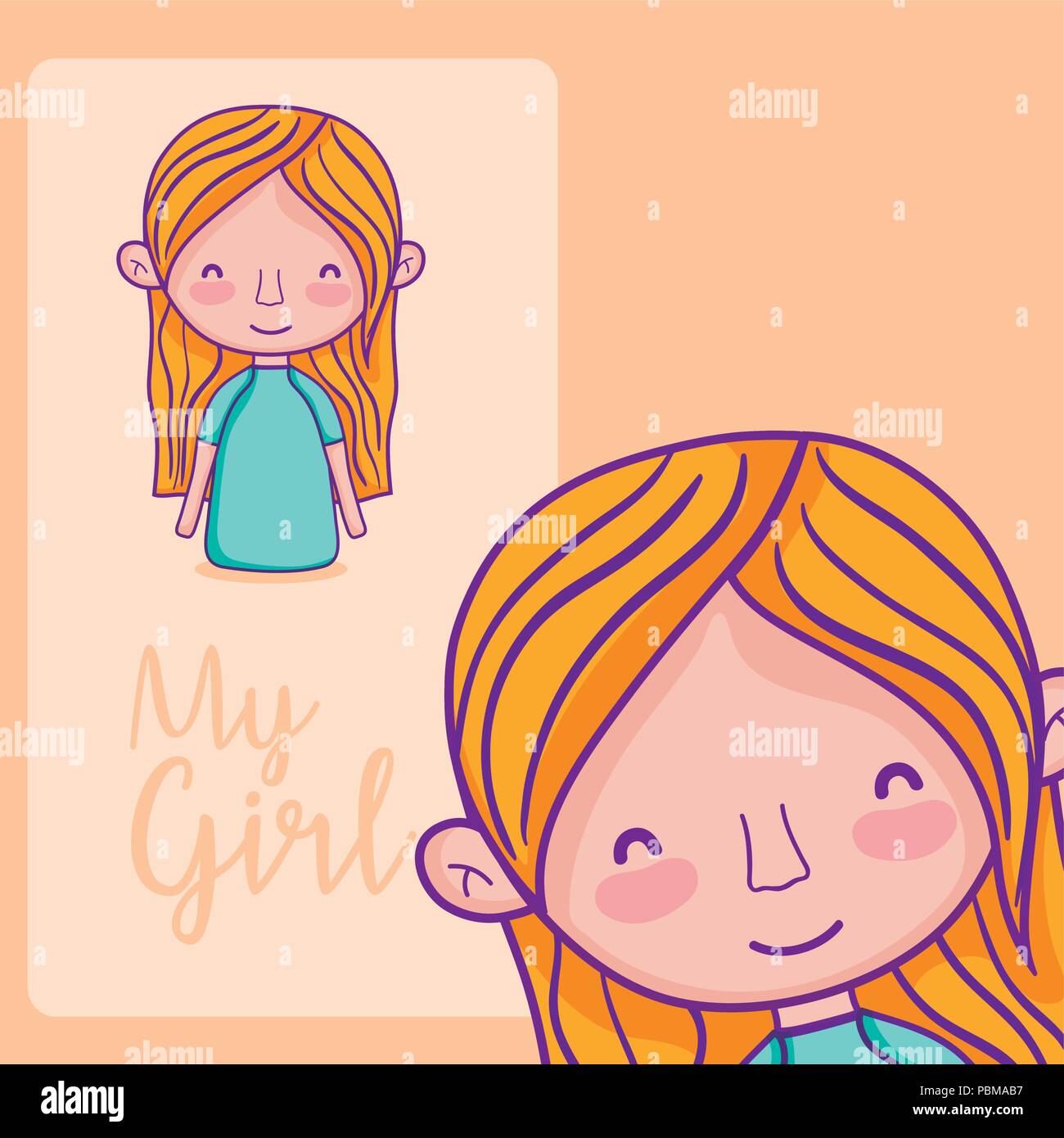 My girl cartoon Stock Vector Image & Art - Alamy