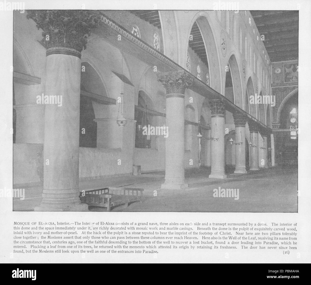 831 Jerusalem, Mosque of El Aksa (interior). 016.Holy land photographed ...