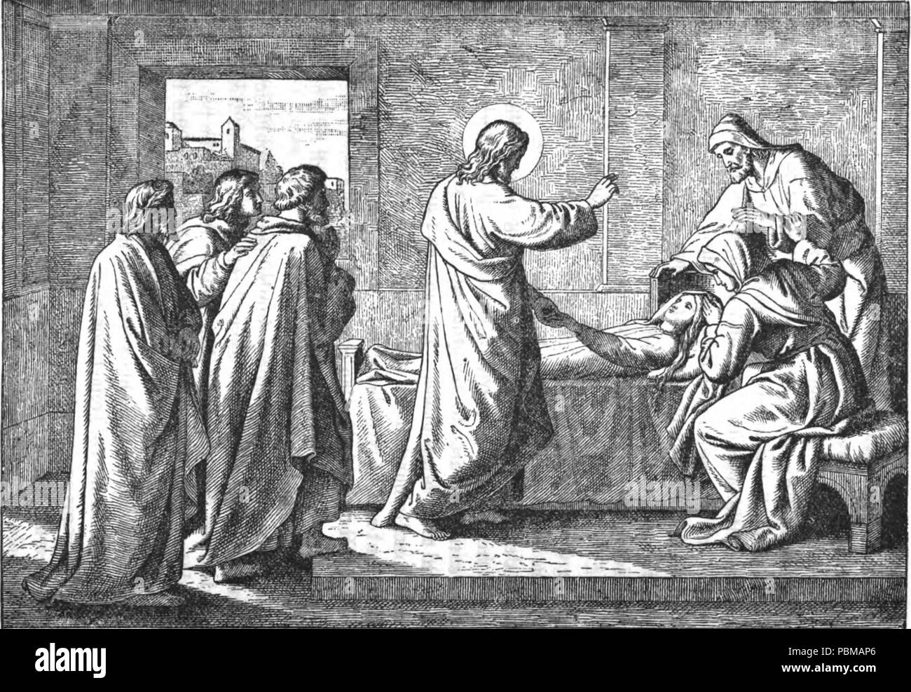 832 Jesus raises the ruler's daughter Stock Photo - Alamy