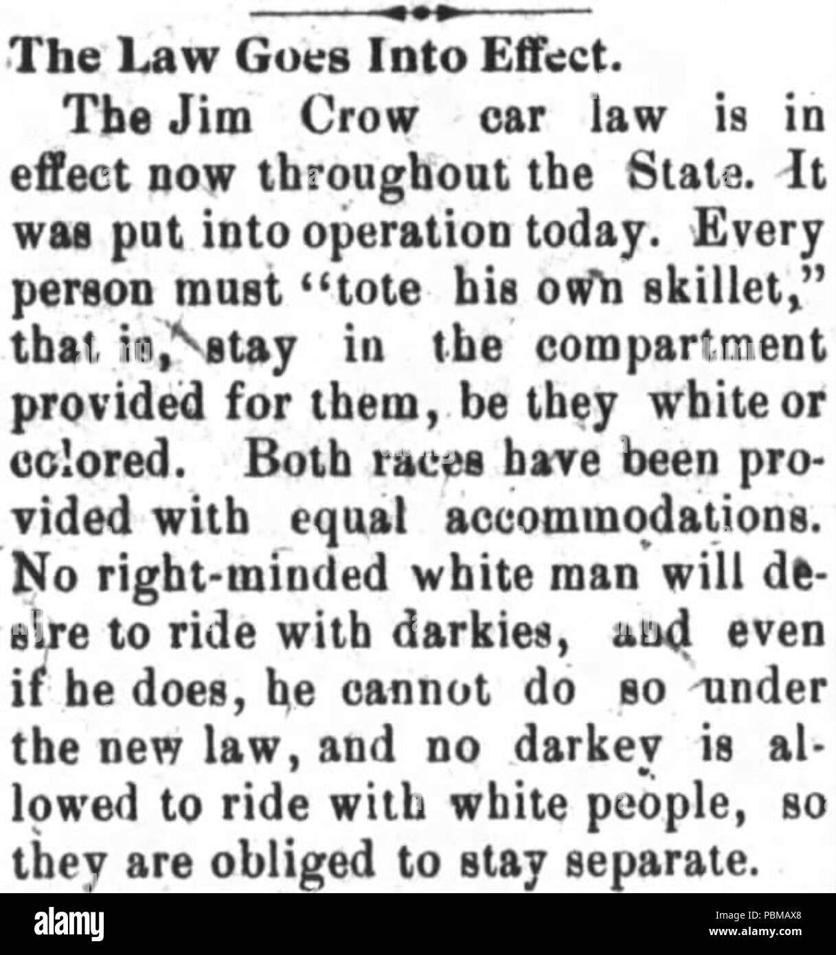 Jim crow laws 19th century hi-res stock photography and images - Alamy