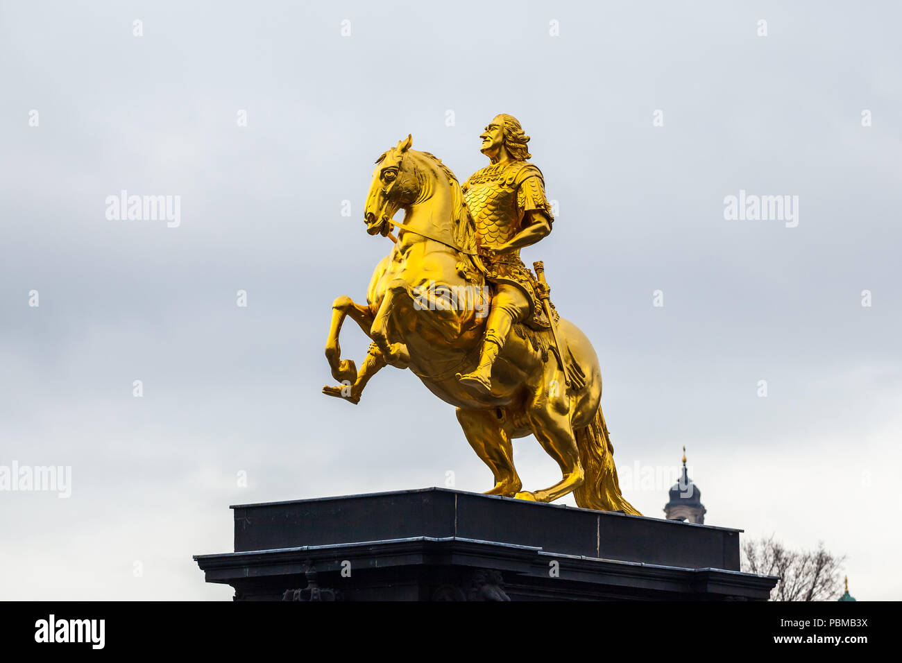 Golden horse "Goldener Reiter", the statue of August the Strong ...